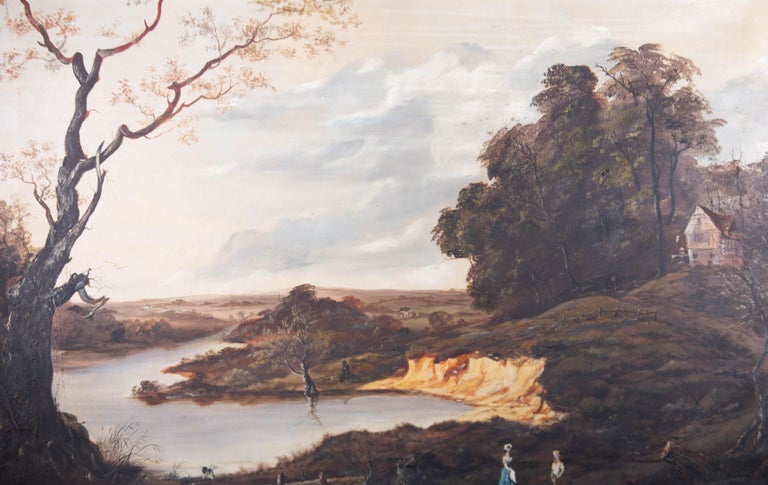 Ginnell - Ginnell - 1973 Oil, Large Historical Landscape For Sale at ...