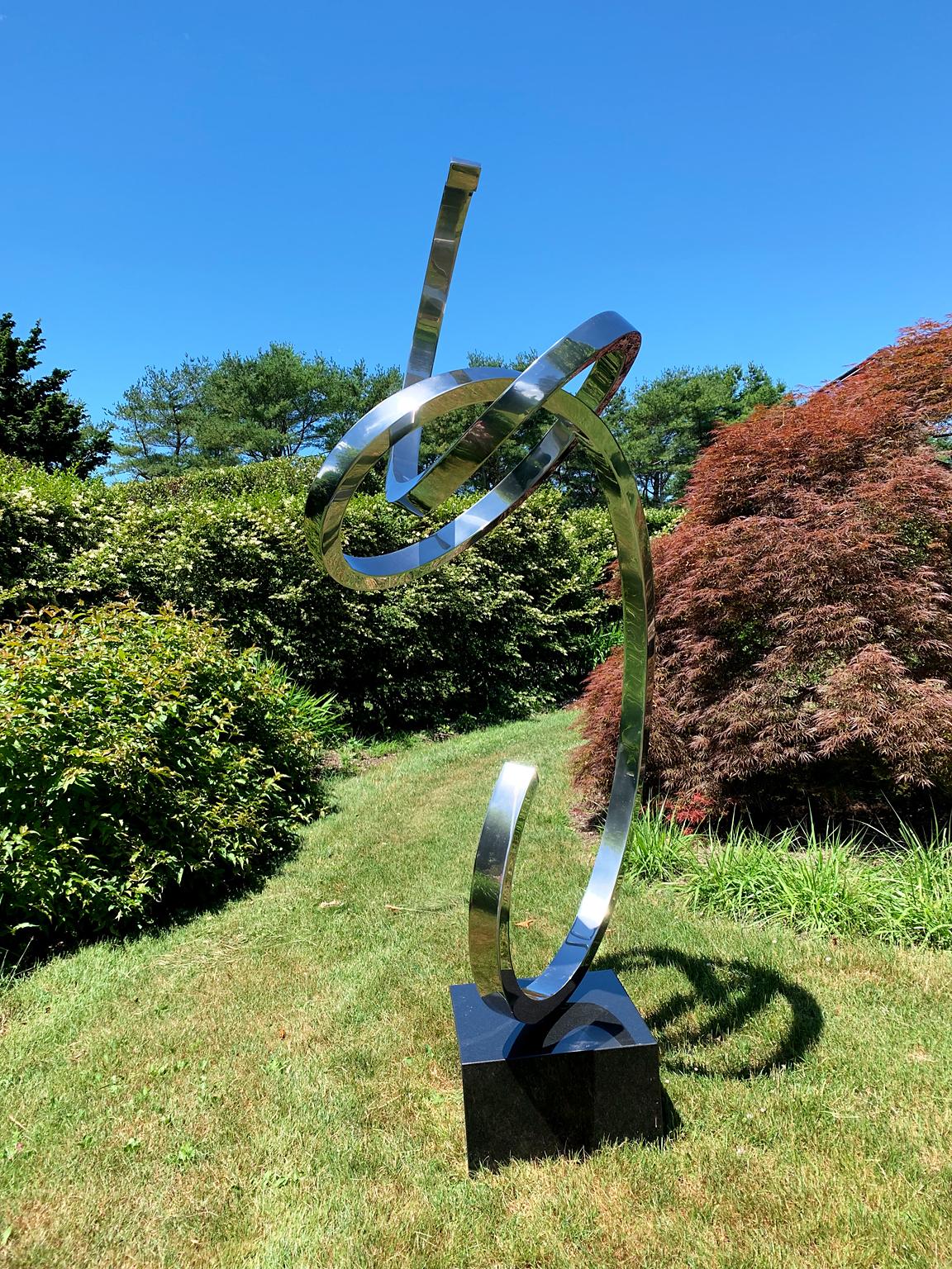 Gino Miles - "Tranquil" Abstract Sculpture in Stainless Steel Metal by ...