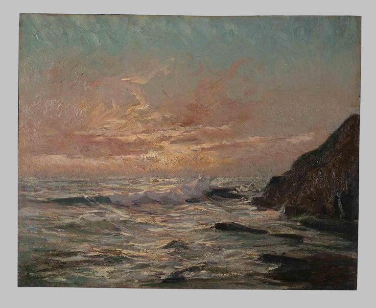 Gino Pira - Sea and Rocks - Oil on Canvas by Gino Pira - 1937 For Sale ...
