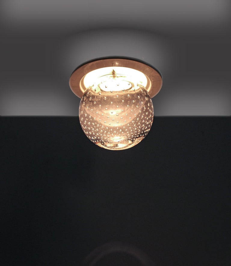 Gino Sarfatti Glass Flush Mounts Recessed Lights Pair SP/16 for ...