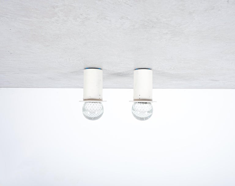 Gino Sarfatti Glass Flush Mounts Recessed Lights Pair SP/16 for ...