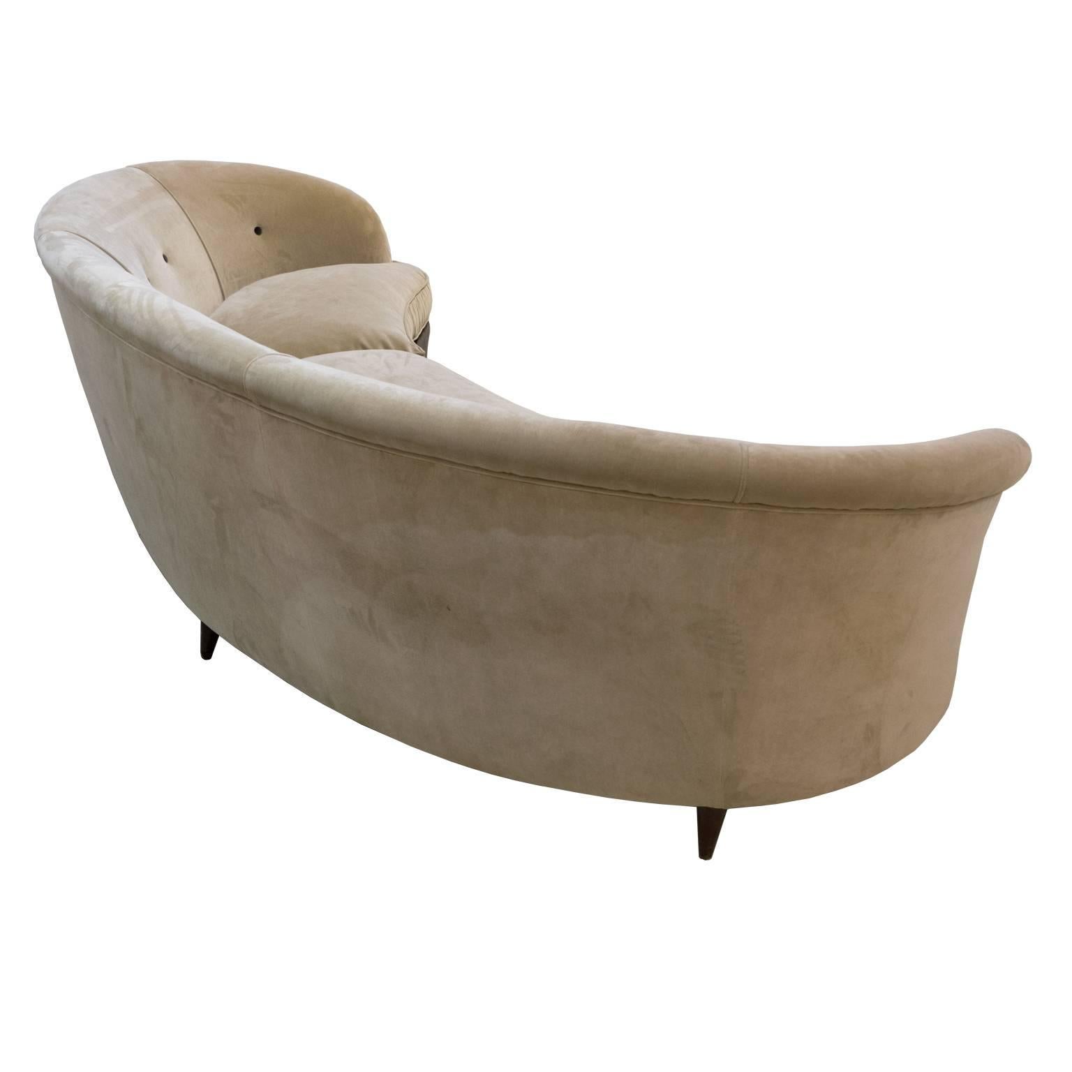 Gio Ponti Curved Three-Seat Sofa, 1940 at 1stDibs | gio ponti sofa