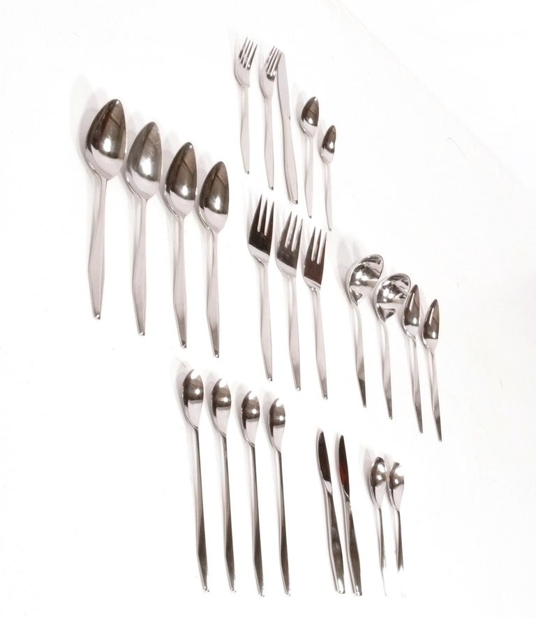 Gio Ponti Diamond Pattern Stainless Steel Flatware for Reed and Barton ...