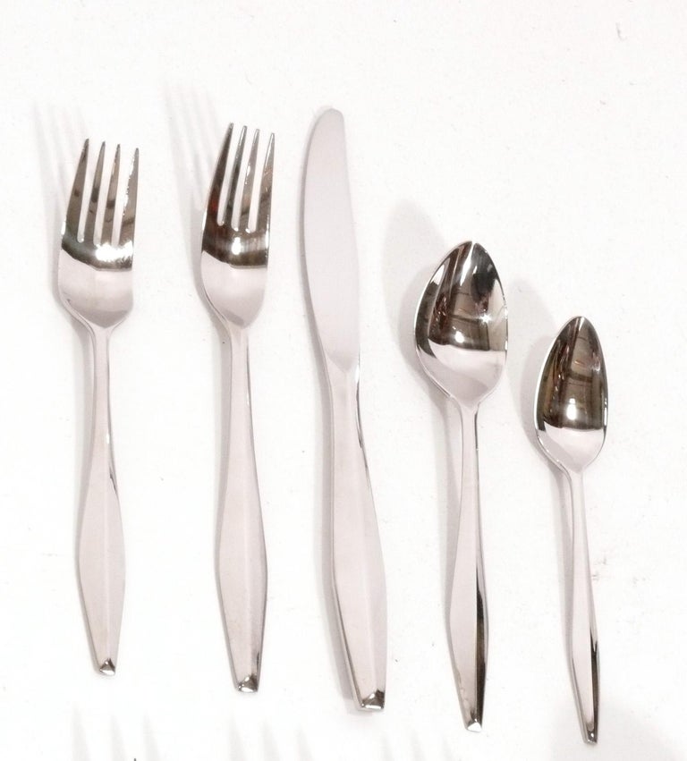 Gio Ponti Diamond Pattern Stainless Steel Flatware for Reed and Barton ...