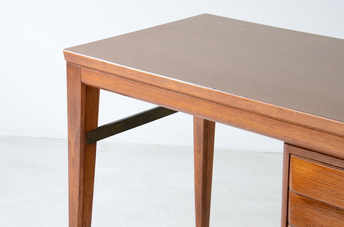Gio Ponti, elegant oak desk designed for the National bank For Sale at ...