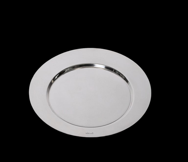 Gio Ponti for Cleto Munari Modernist Silver Plated Serving Plate Italy ...