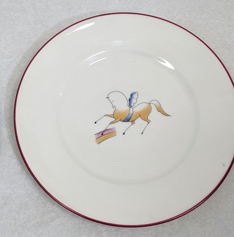 Gio Ponti for Ginori Small Art Deco Plates, Il Circo For Sale at 1stDibs