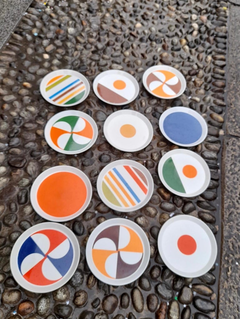 Gio Ponti “ Franco Pozzi “ set 12 Ceramic Plates 1967 Italy For Sale at ...