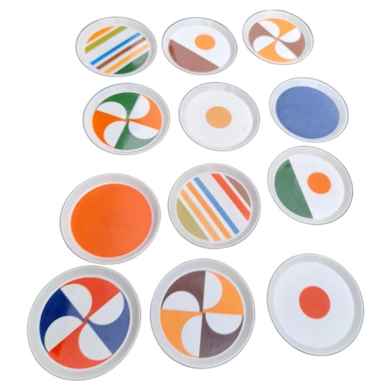 Gio Ponti “ Franco Pozzi “ set 12 Ceramic Plates 1967 Italy For Sale at ...