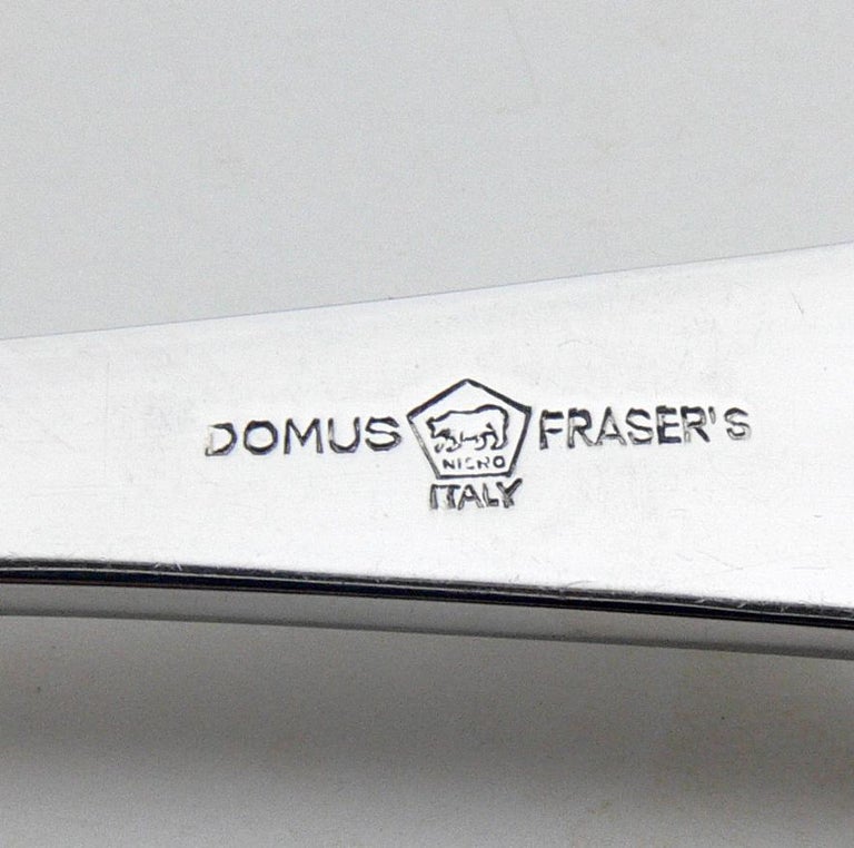 Gio Ponti Modernist "Domus" Pattern Flatware, Service for Ten at 1stDibs