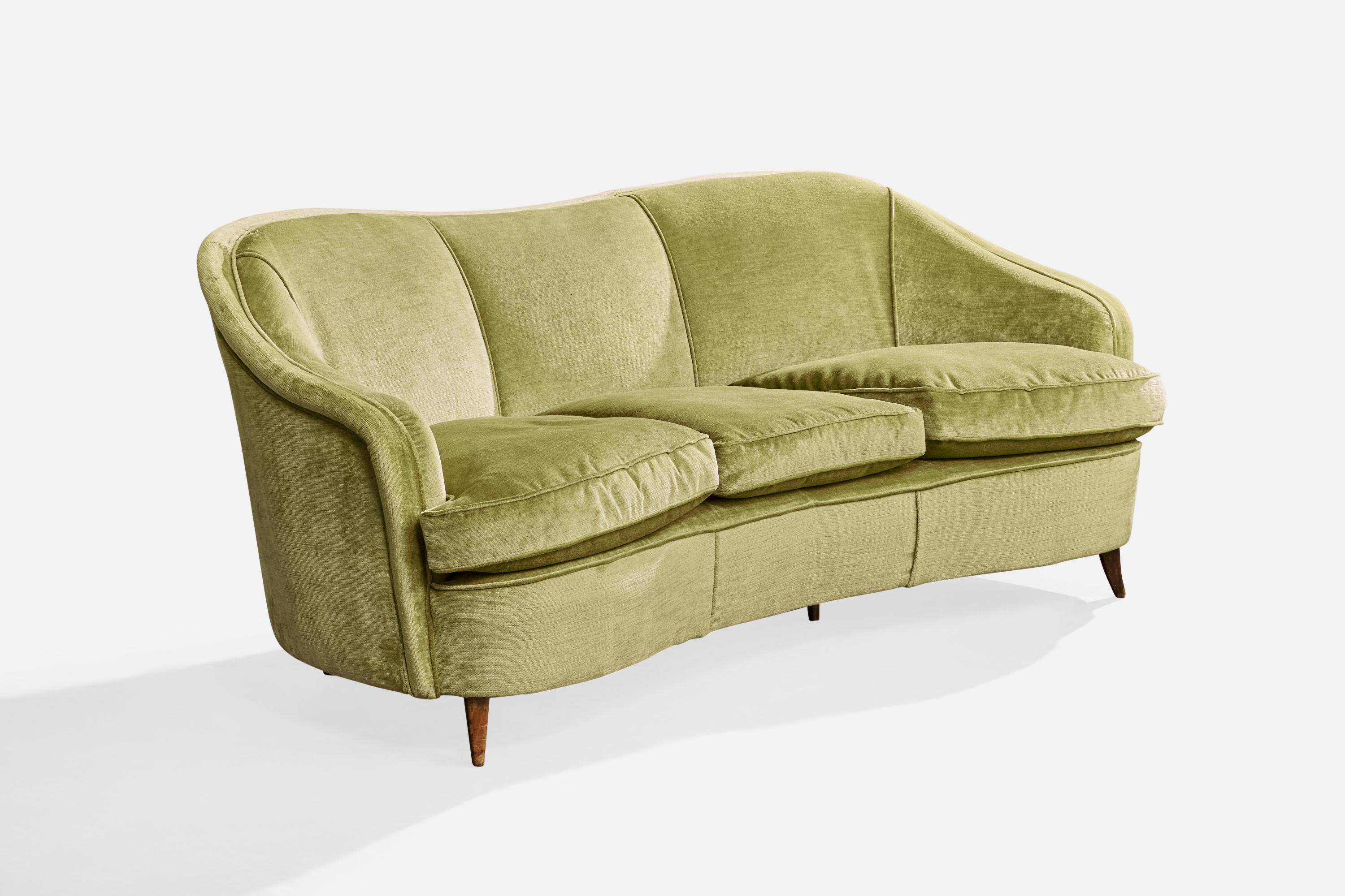 Gio Ponti, Sofa, Velvet, Wood, Italy, 1940s For Sale at 1stDibs