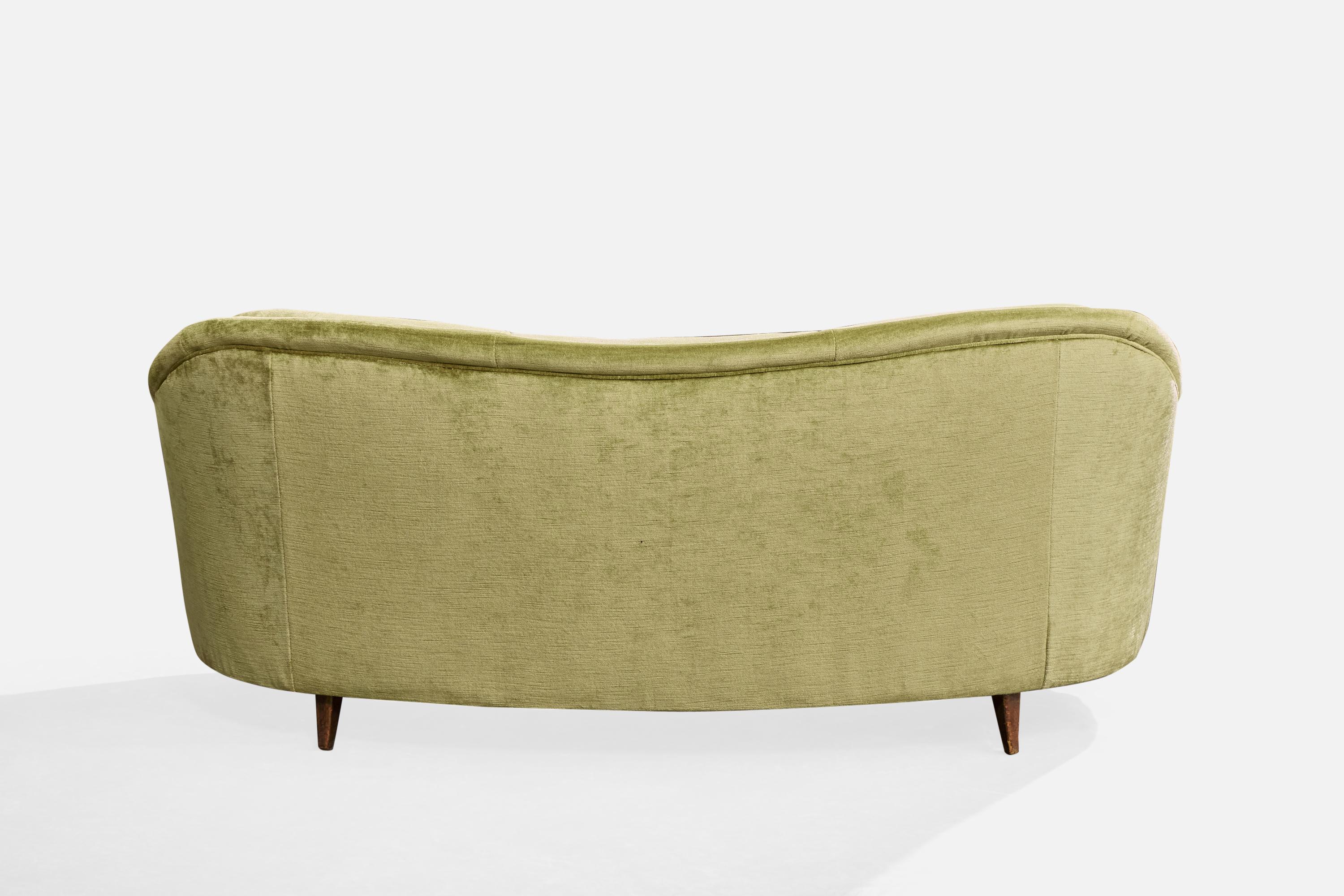Gio Ponti, Sofa, Velvet, Wood, Italy, 1940s For Sale at 1stDibs