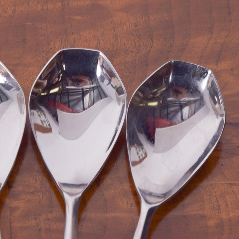 Gio Ponti Stainless Flatware Set of Four Diamond Soup Spoons for Reed ...