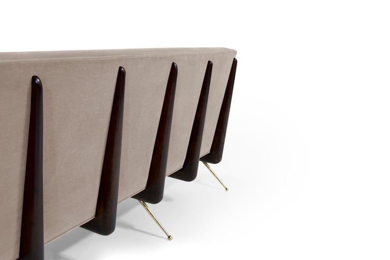 Gio Ponti Style Boomerang Sofa on Brass Legs at 1stDibs