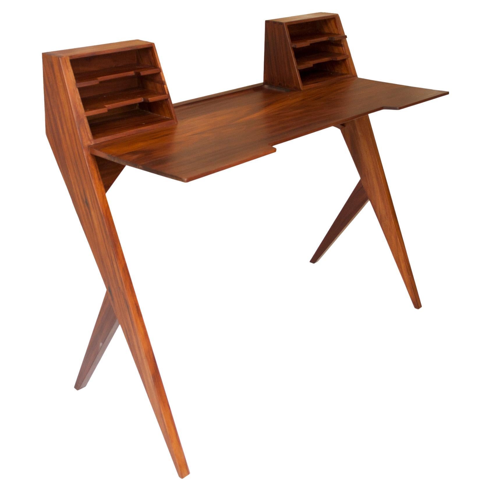 Mid-Century Modern Teak Wood Desk, Italy, 1950 For Sale at 1stDibs