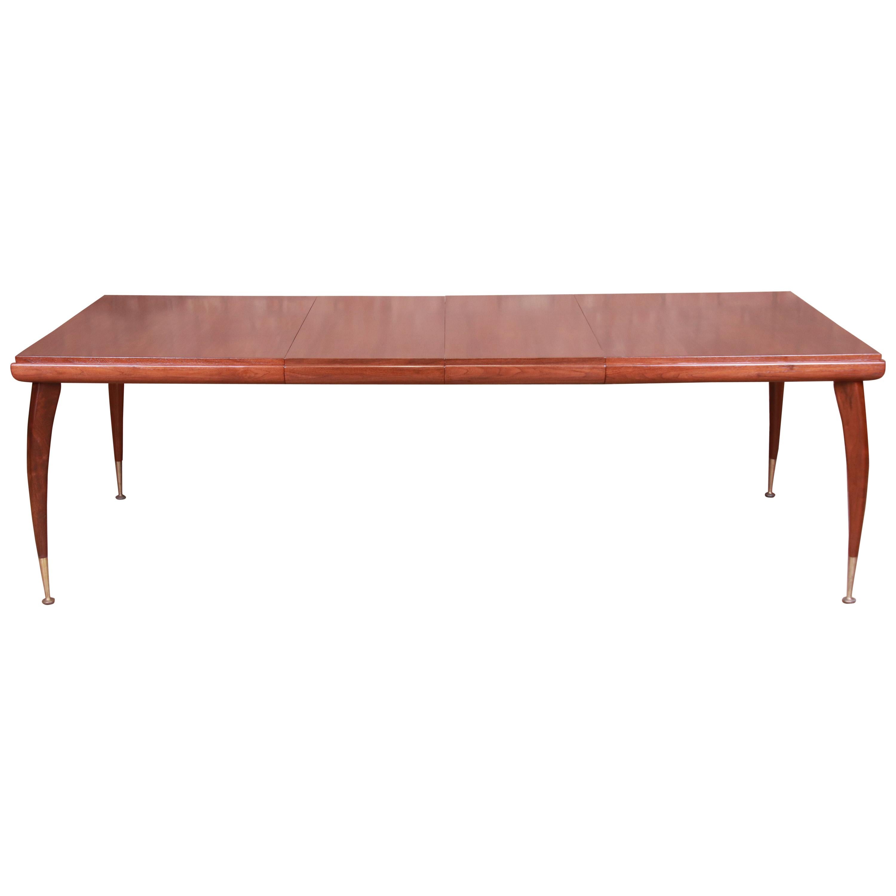 Probber Style Walnut Octagon Extension Table 2 Leaves Mid-century ...