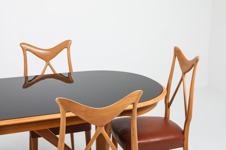 Gio Ponti Style Oak Dining Table For Sale at 1stDibs