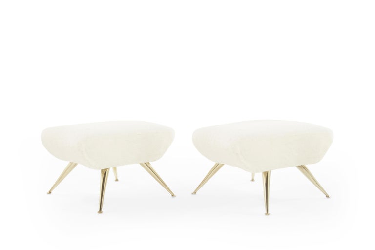 Gio Ponti Style Sputnik Stools in Shearling at 1stDibs