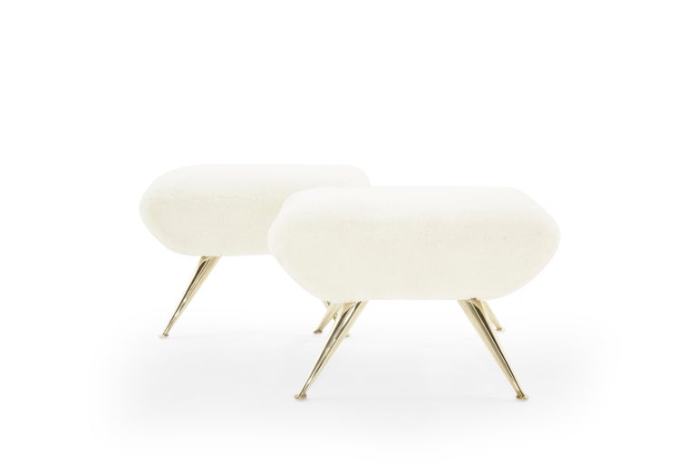 Gio Ponti Style Sputnik Stools in Shearling at 1stDibs