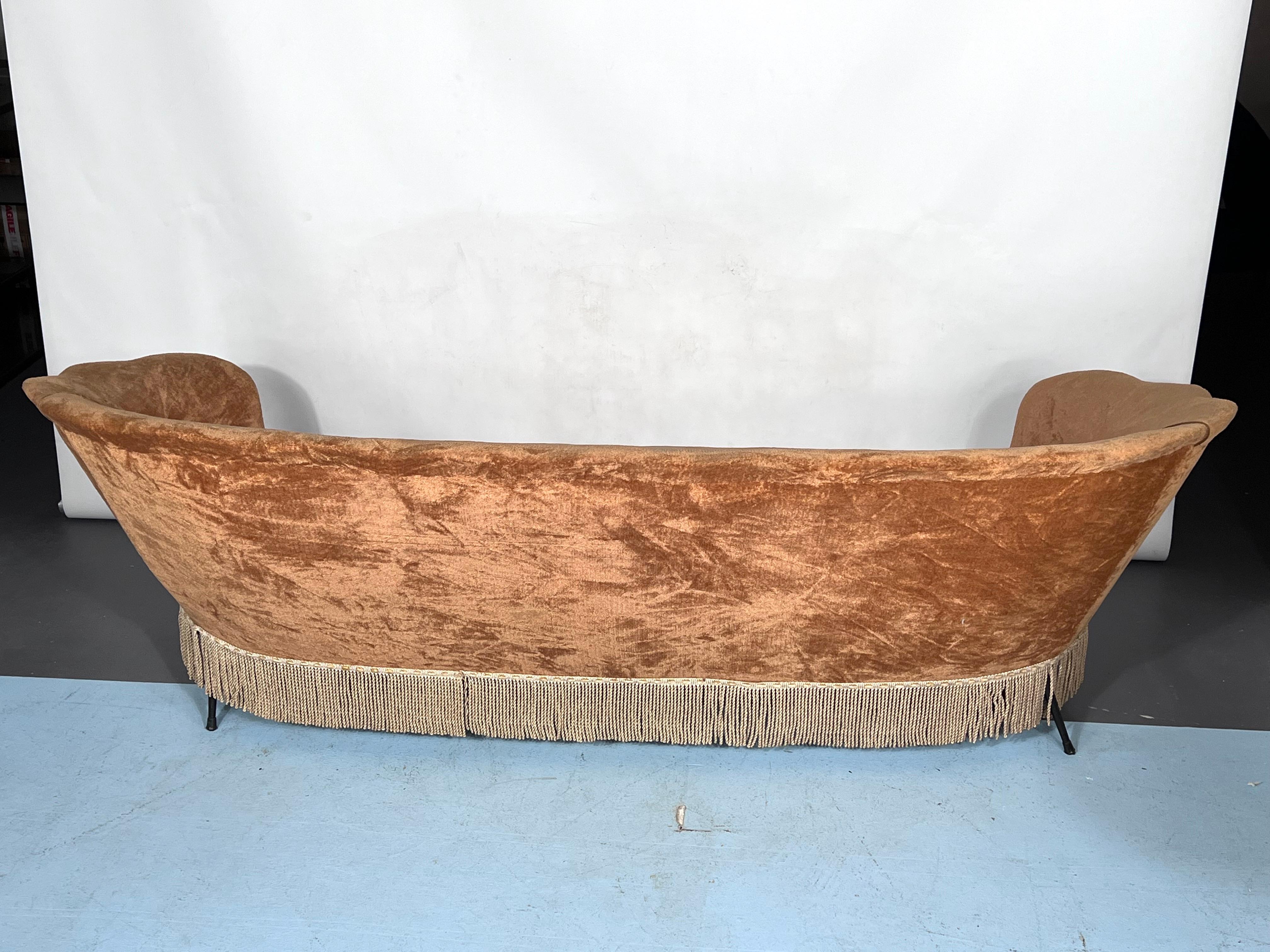 Gio Ponti Style, Vintage Italian Velvet Sofa Set from 50s at 1stDibs