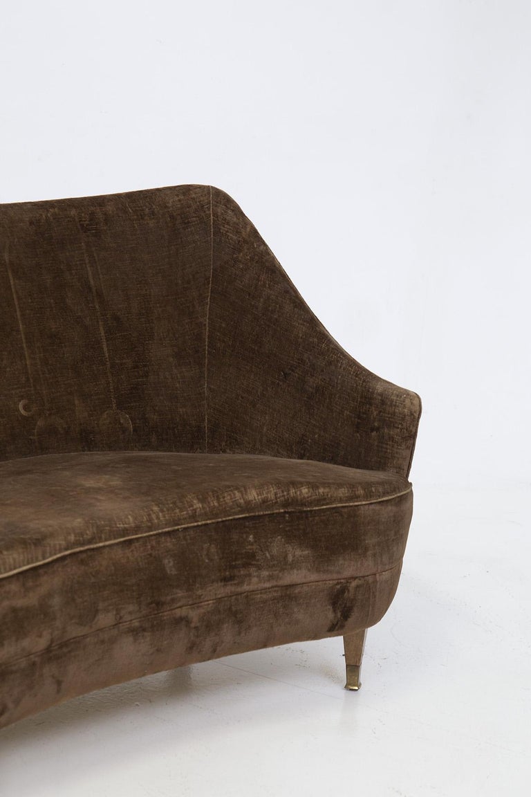 Gio Ponti Velvet Sofa for Casa e Giardino For Sale at 1stDibs
