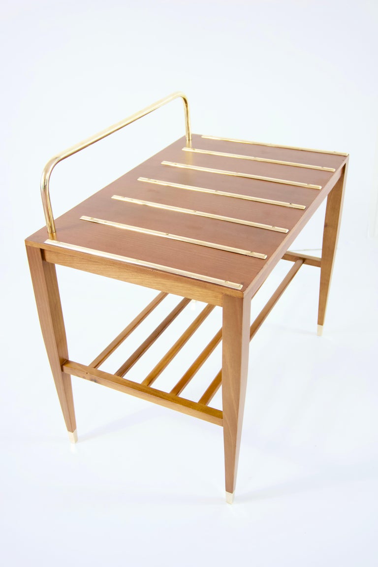 Gio Ponti Walnut Side Table, Luggage Rack for Hotel Royal Naples, 1955 ...