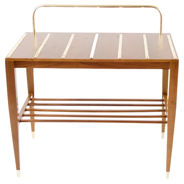 Gio Ponti Walnut Side Table, Luggage Rack for Hotel Royal Naples, 1955 ...