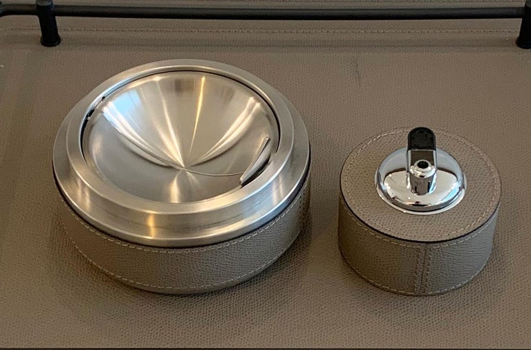 Giobagnara Rondo Trays with Libeccio Leather Ashtray and Montego Table ...