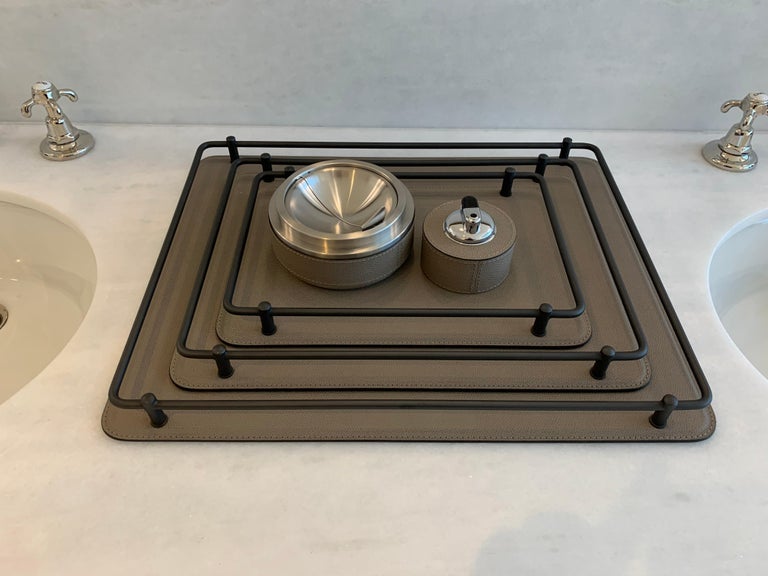 Giobagnara Rondo Trays with Libeccio Leather Ashtray and Montego Table ...