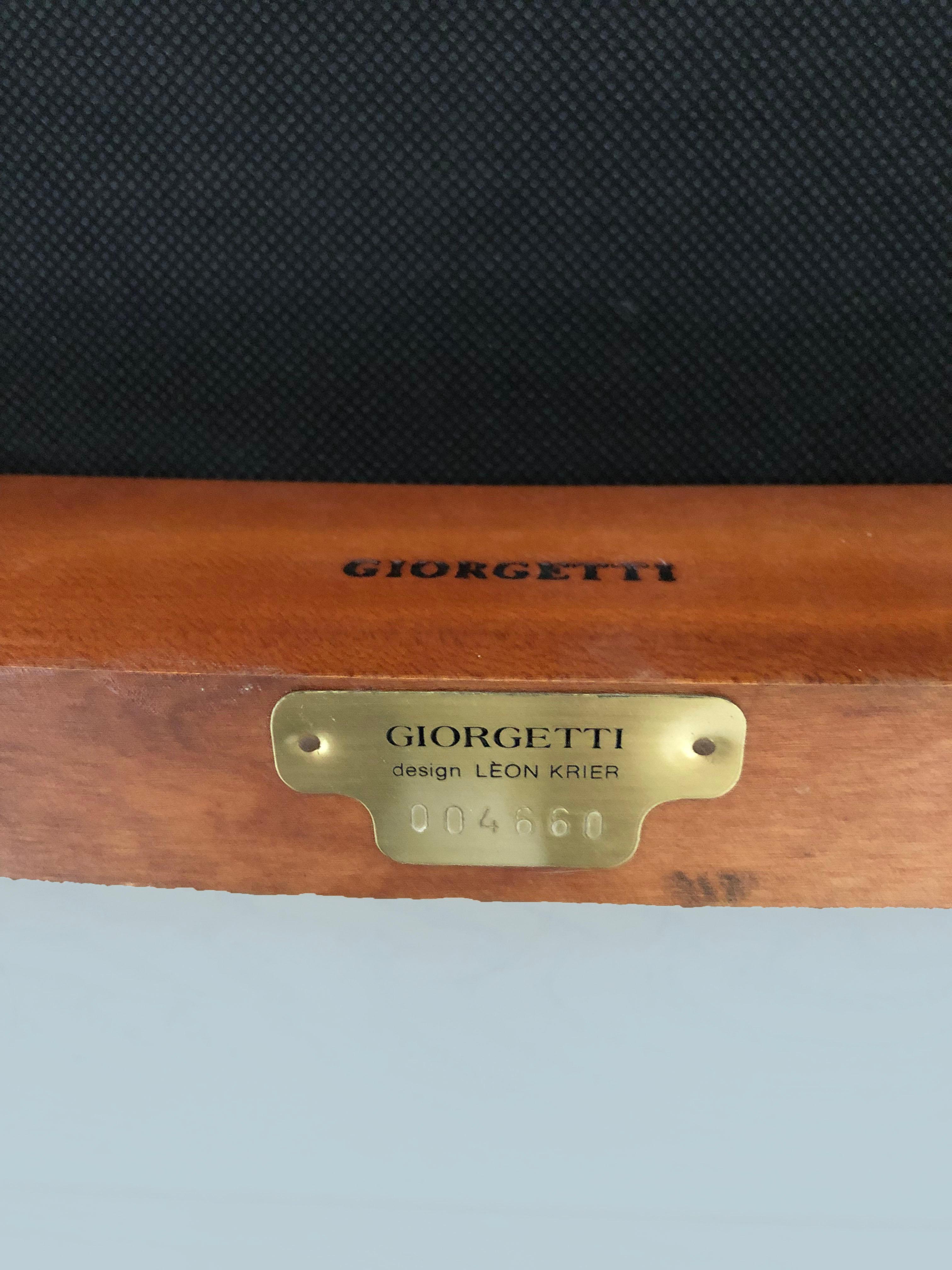 Giorgetti Cherry Wood Dining Chairs Model Sella Media by Leon Krier ...