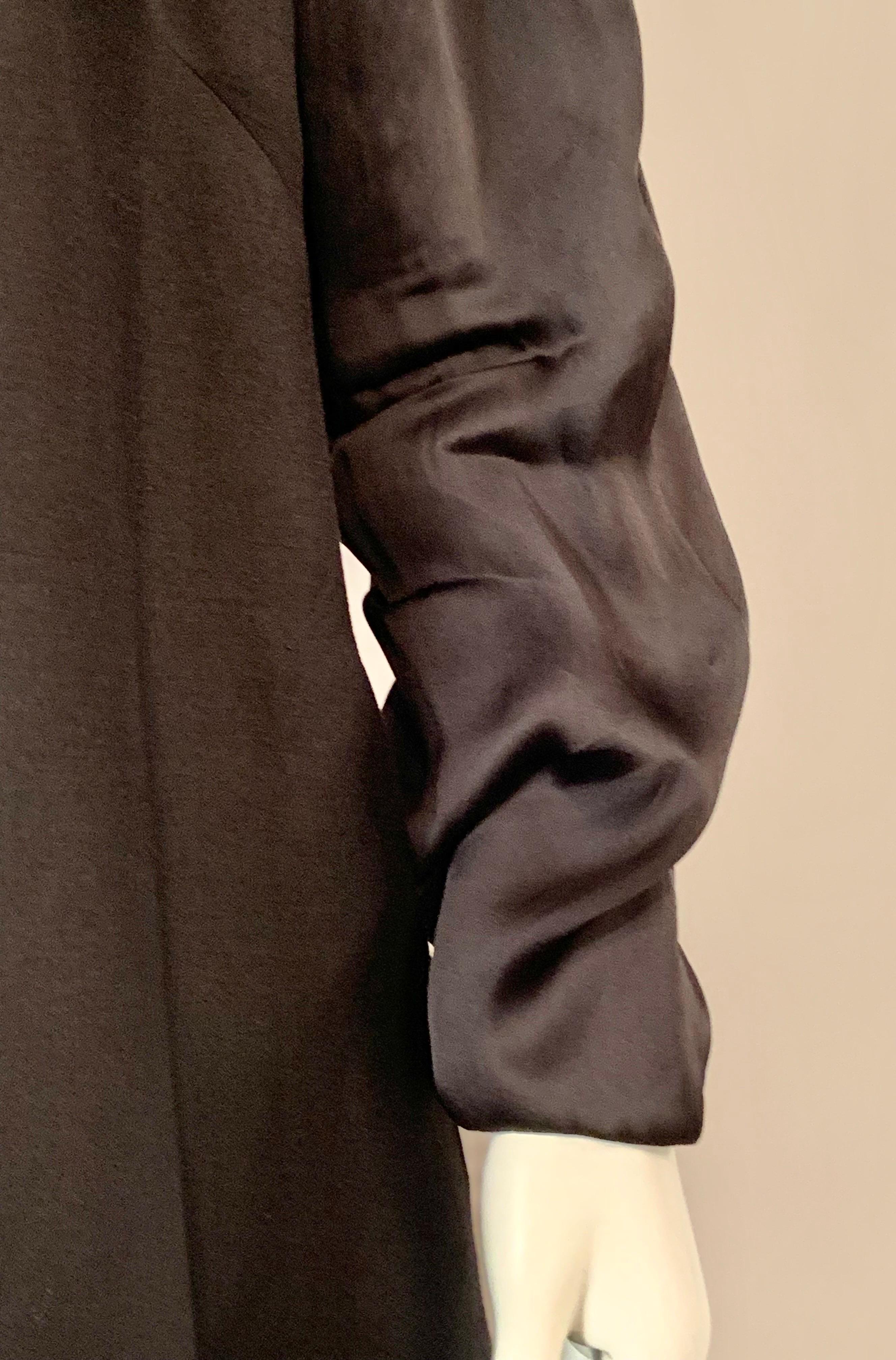 Giorgio Armani Black Linen Jacket with Silk Sleeves For Sale at 1stDibs