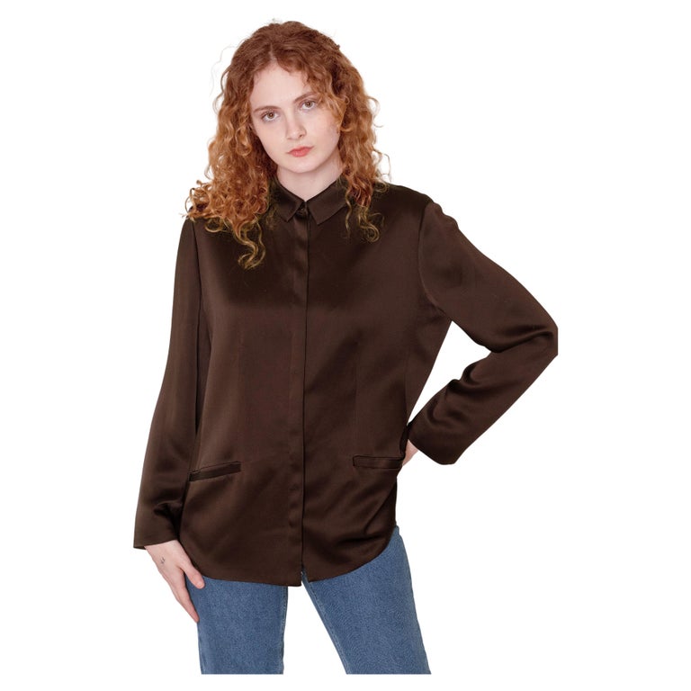 Giorgio Armani Chocolate Brown Blouse For Sale at 1stDibs