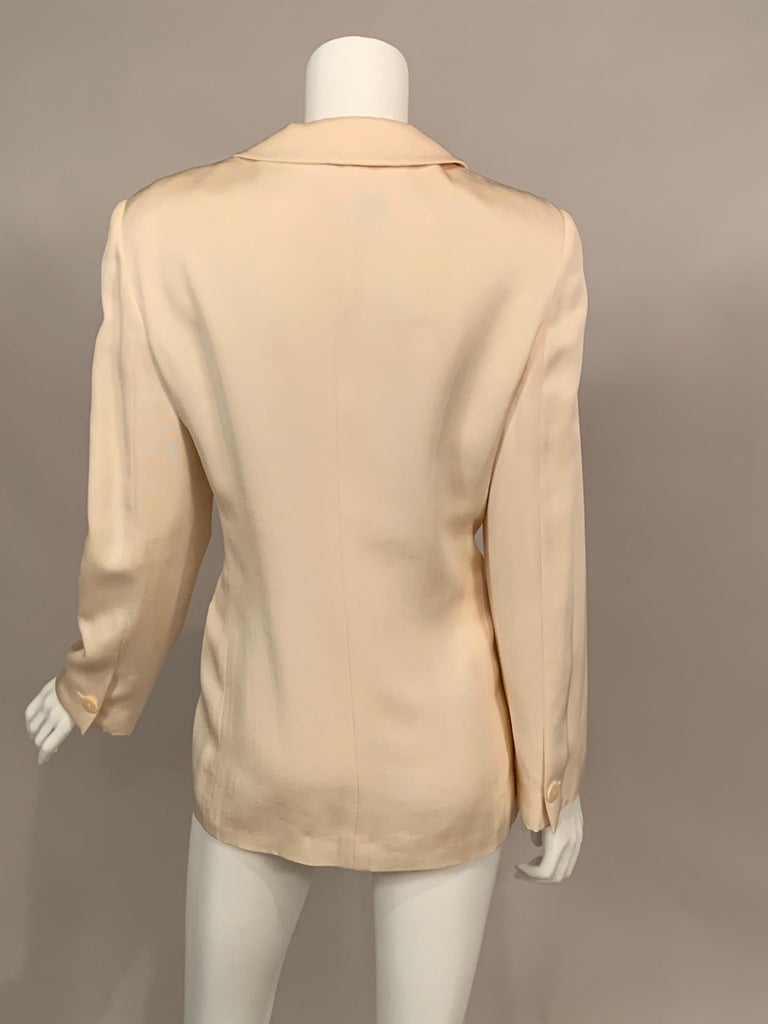 Giorgio Armani Cream Silk Single Button Jacket For Sale at 1stDibs ...