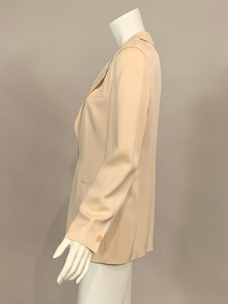 Giorgio Armani Cream Silk Single Button Jacket For Sale at 1stDibs ...