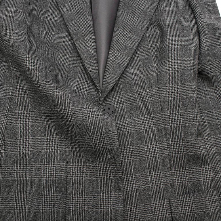 Giorgio Armani Grey Checkered Wool Single Breasted Tailored Jacket ...
