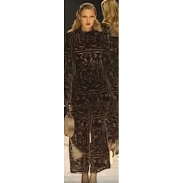 Giorgio Armani Museum Held Brown Silk Devore Burnout Velvet Pant Suit ...
