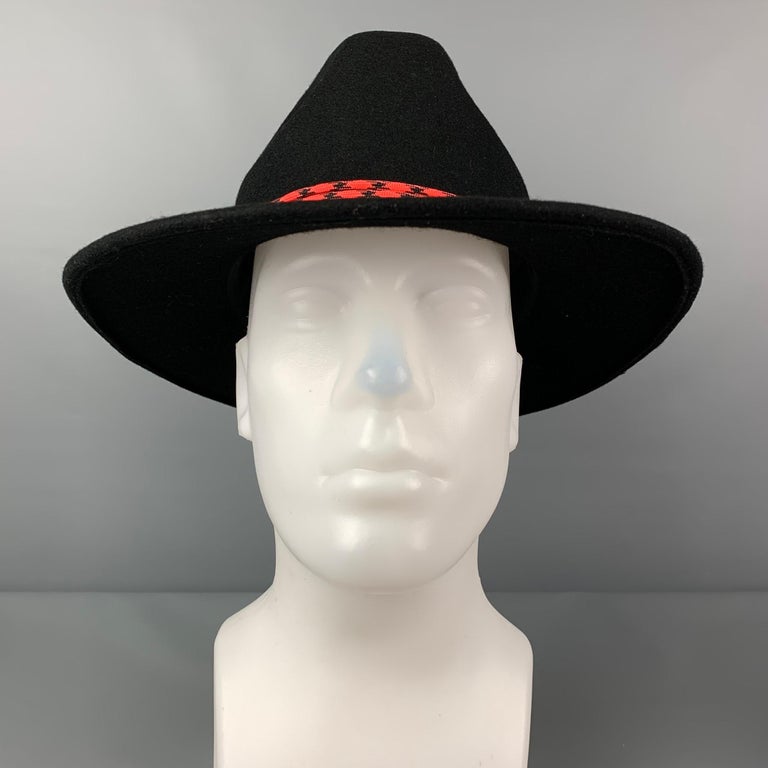 GIORGIO ARMANI Size M Blue Grey Embroidered Velvet Hat For Sale at 1stDibs