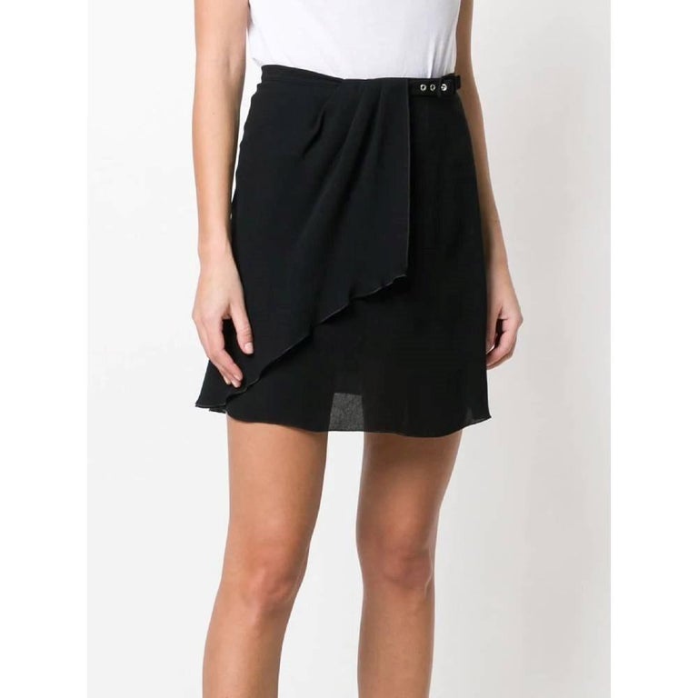 Giorgio Armani Vintage black viscose mini 2000s bell skirt For Sale at ...