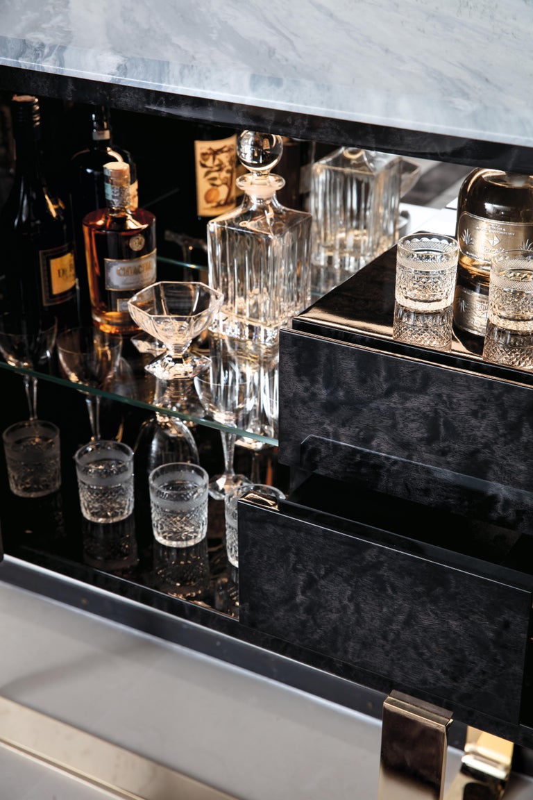 Giorgio Collection Bar Upholstered with Marble Top For Sale at 1stDibs