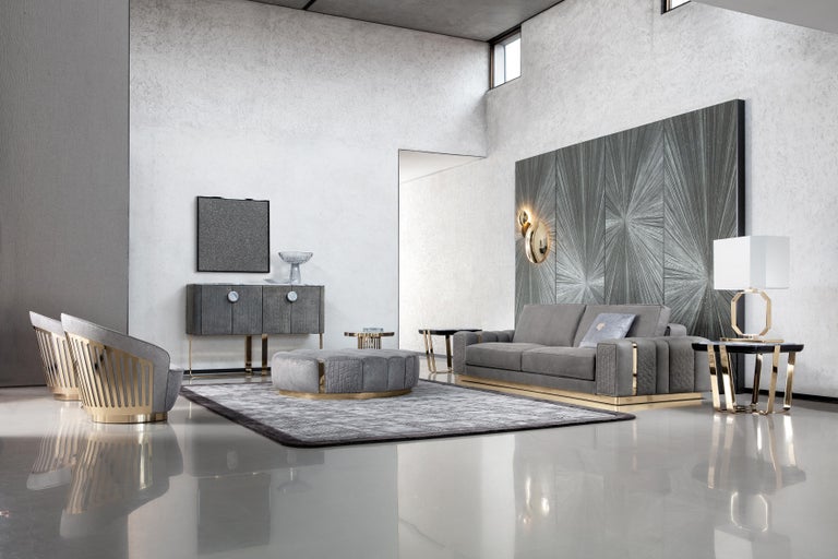 Giorgio Collection Bar Upholstered with Marble Top For Sale at 1stDibs