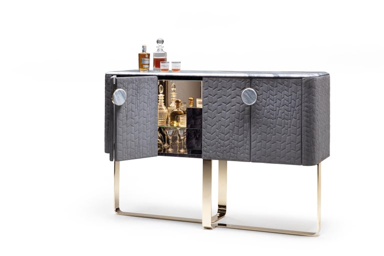 Giorgio Collection Bar Upholstered with Marble Top For Sale at 1stDibs