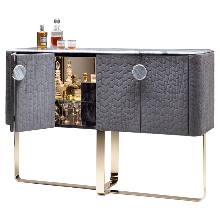 Giorgio Collection Bar Upholstered with Marble Top For Sale at 1stDibs