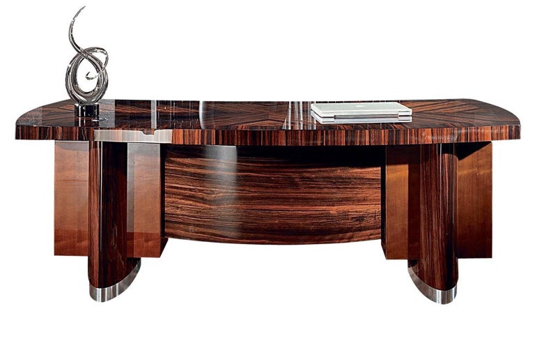 Giorgio Collection Luna Ebony Macassar and Sycamore Desk in High Gloss ...