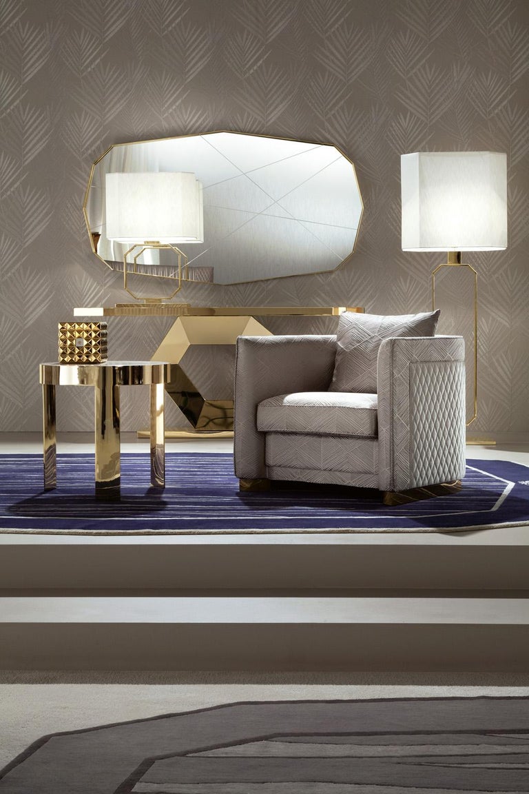 Giorgio Collection Marble Top Console with Gold Chrome Base For Sale at ...