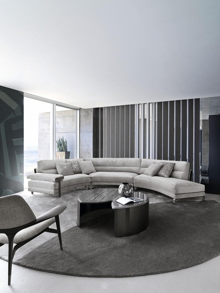 Giorgio Collection Mirage Curve Sectional Velvet Sofa For Sale at 1stDibs