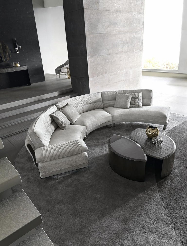 Giorgio Collection Mirage Curve Sectional Velvet Sofa For Sale at 1stDibs