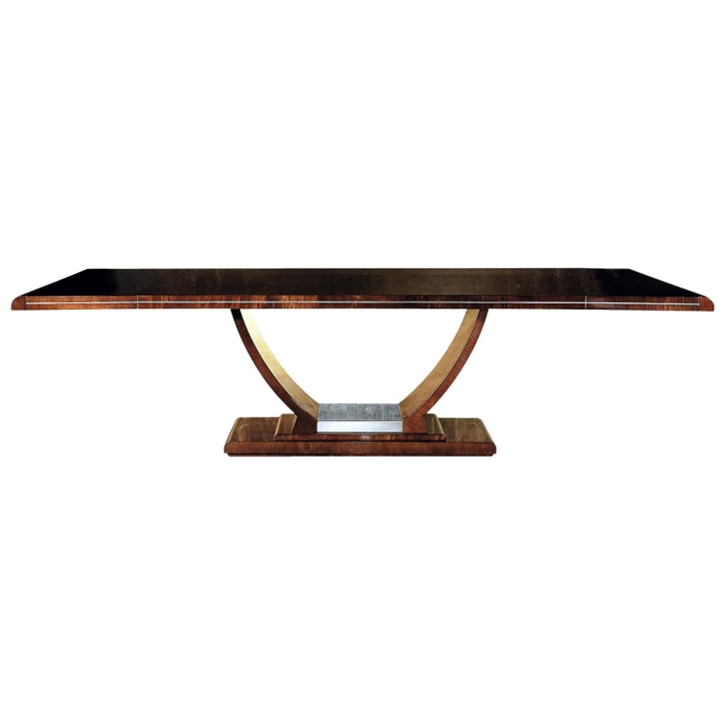 Giorgio Collection Rectangular Dining Table Curly Eucalyptus High Gloss ...