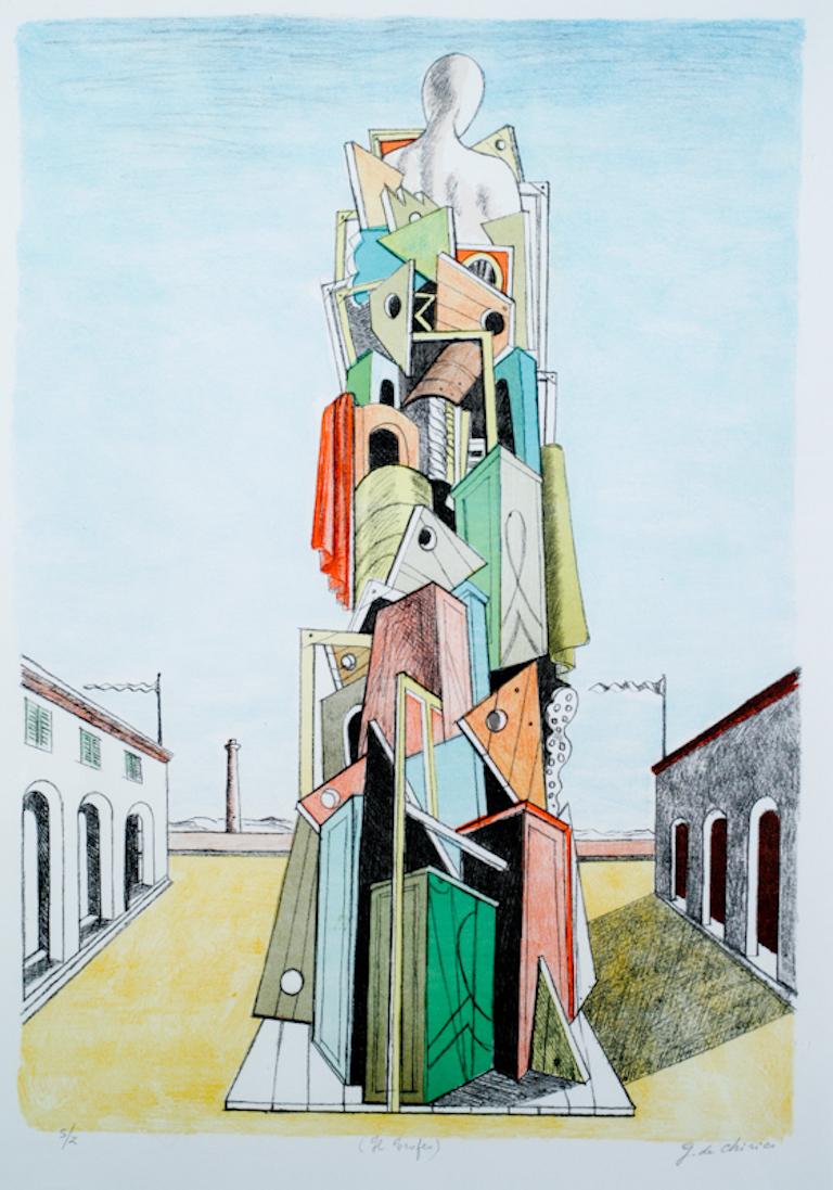 Giorgio De Chirico - Il Trofeo, Surrealist lithograph For Sale at 1stDibs