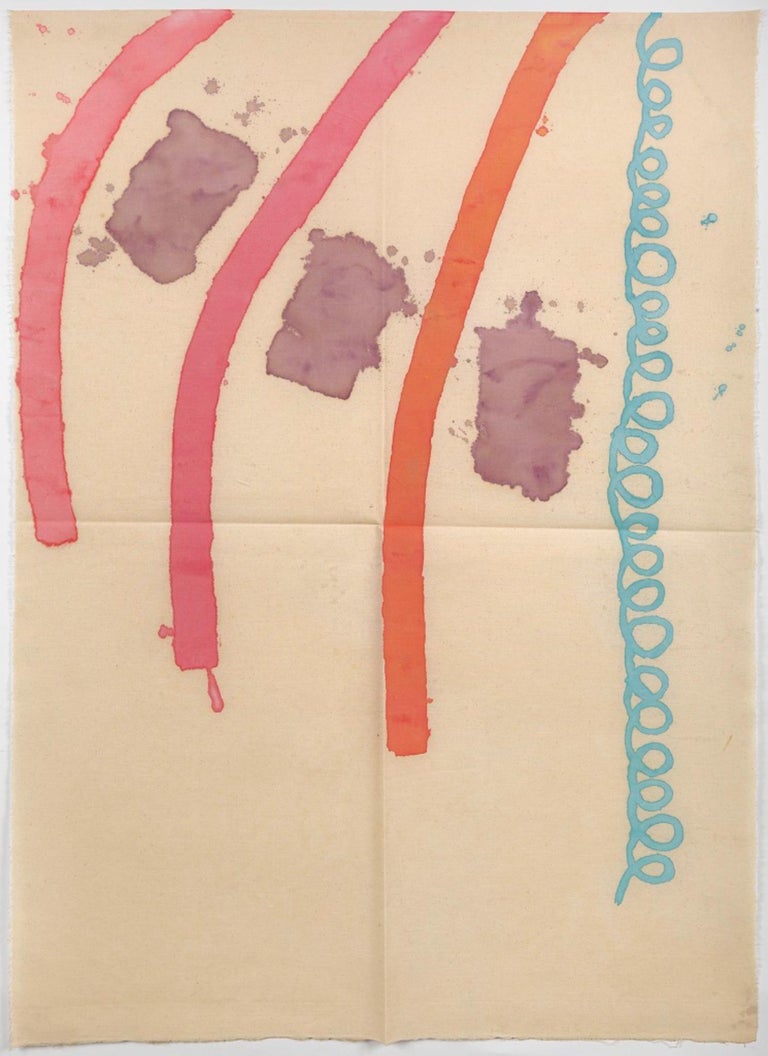 Giorgio Griffa - Three Signs - Original Acrylic Painting by Giorgio ...