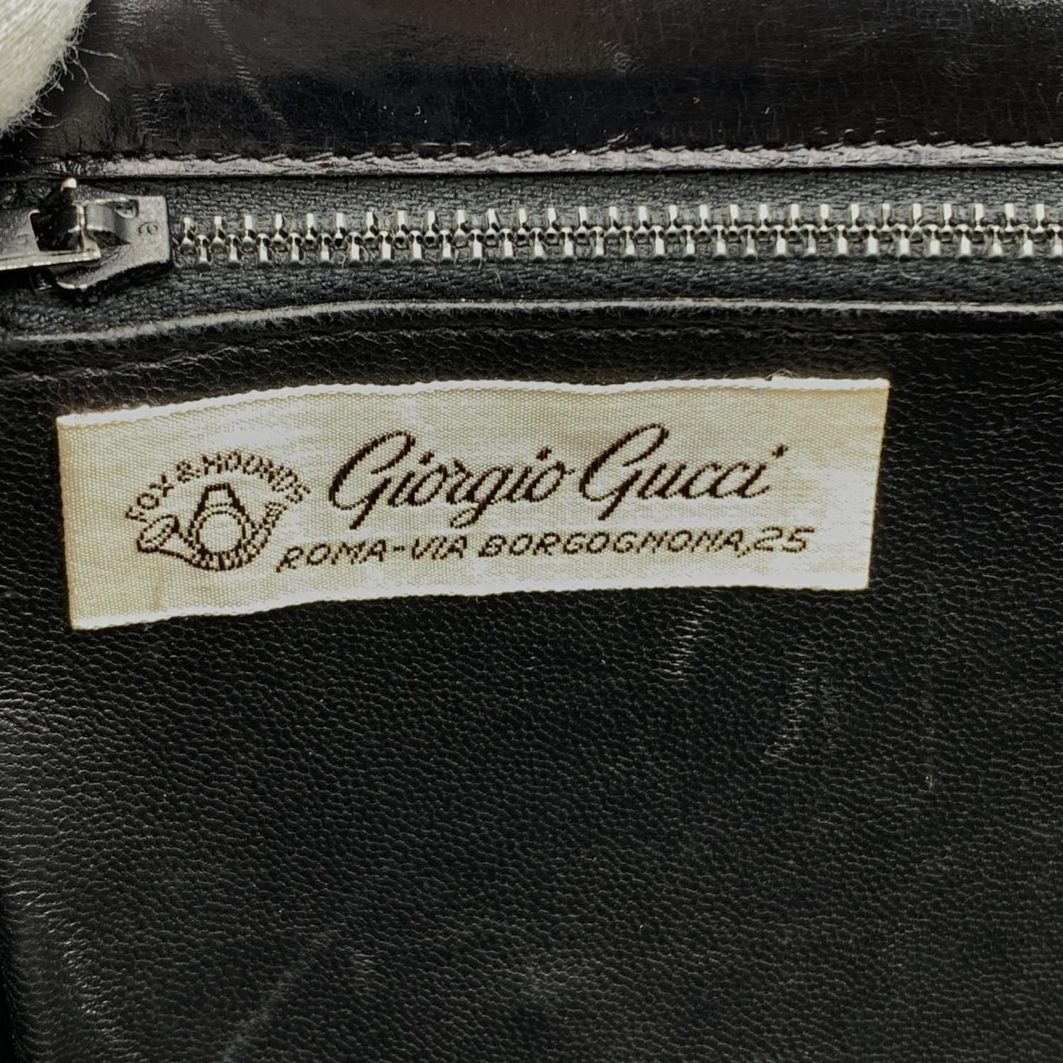 Giorgio Gucci Vintage Black Leather Handbag Chain Handles Bag For Sale ...